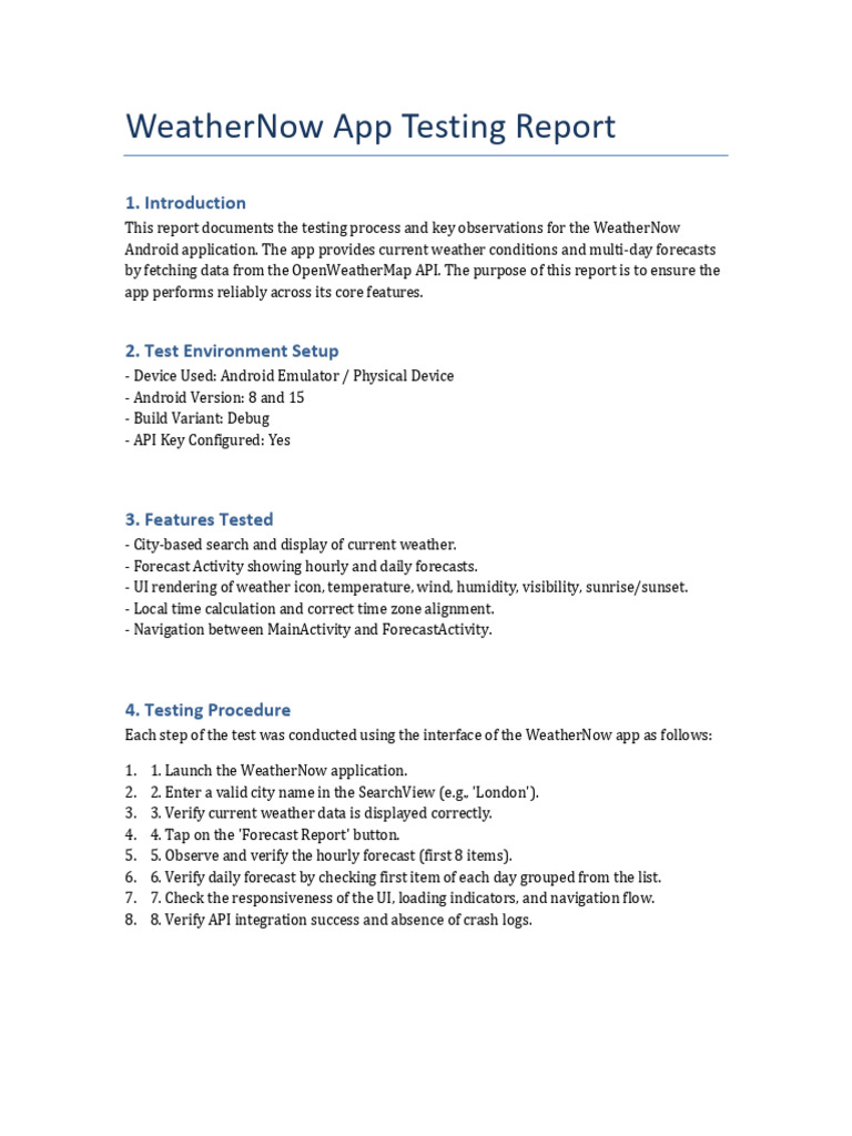 Weather App Report | PDF