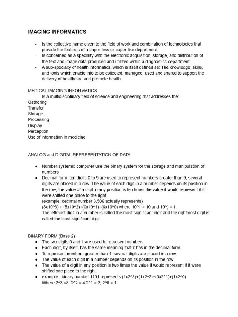 Imsi - Imaging Formatics | PDF | Analog To Digital Converter | Digital ...