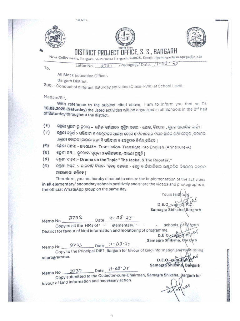 Saturday Activities 16.08.25 | PDF