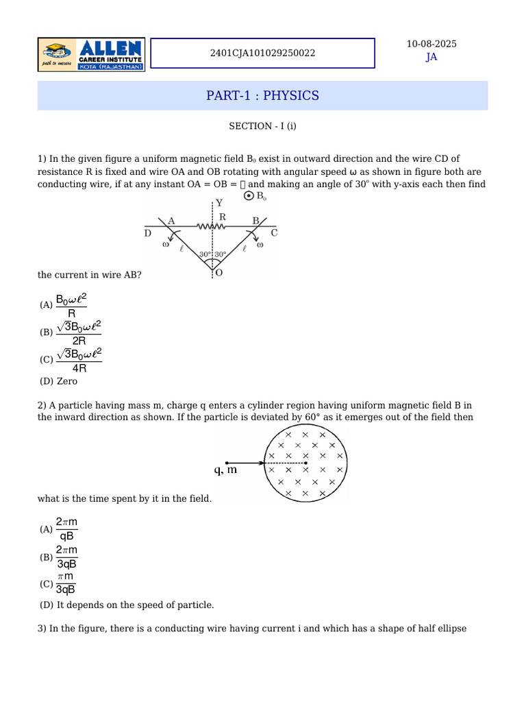 Solution (7) | PDF | Magnetic Field | Applied And Interdisciplinary Physics