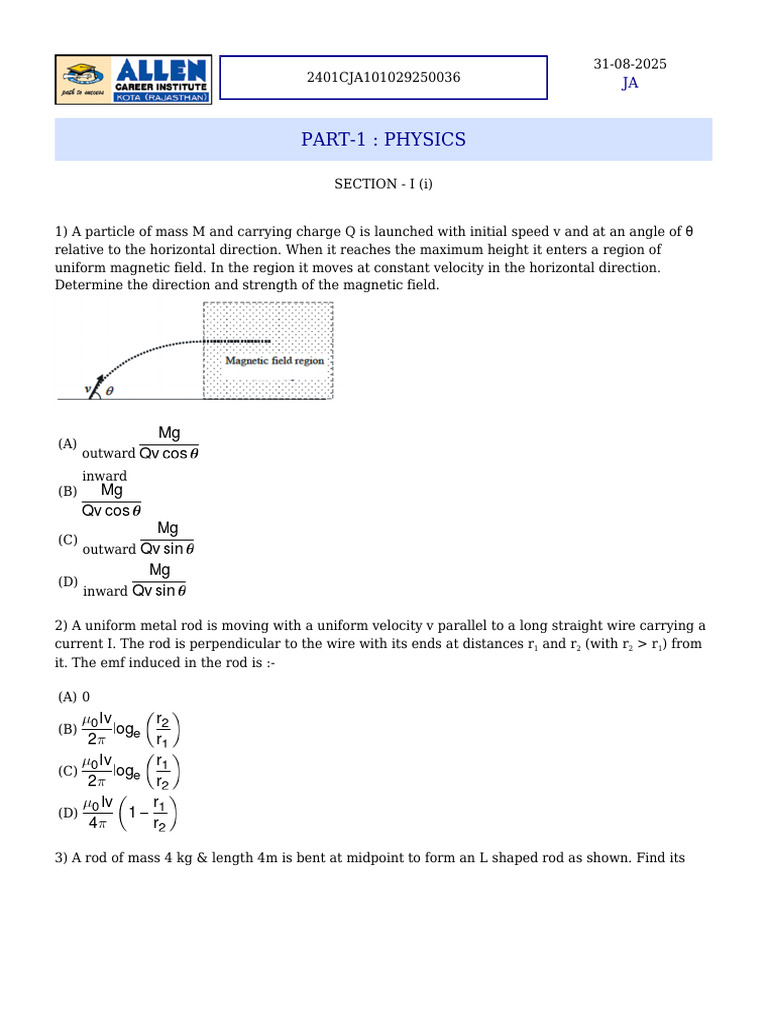 Magnetic Field and Particle Dynamics Analysis | PDF | Collision ...