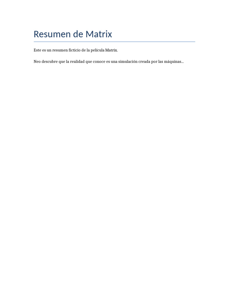 Resumen de Matrix | PDF