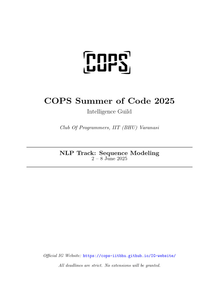 COPS Summer of Code 2025: NLP Track | PDF | Computing | Cognitive Science