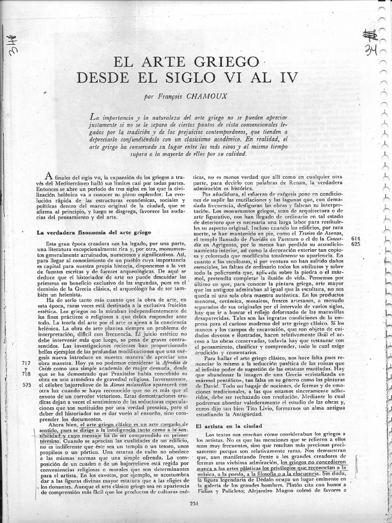 Historia Del Arte I - Arte Griego | PDF