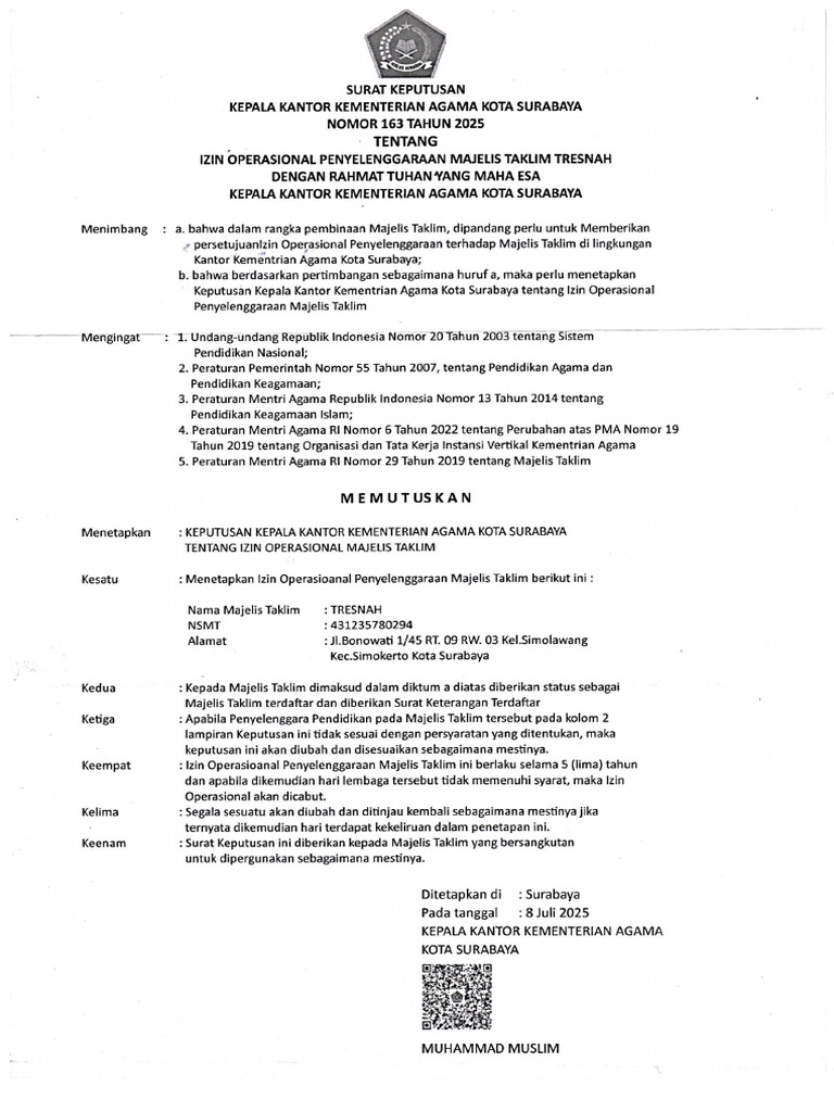 Surat Keputusan | PDF