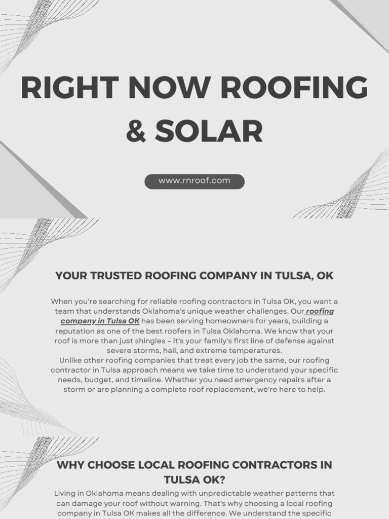 Roofing Contractor in Tulsa | PDF | Roof | Tulsa