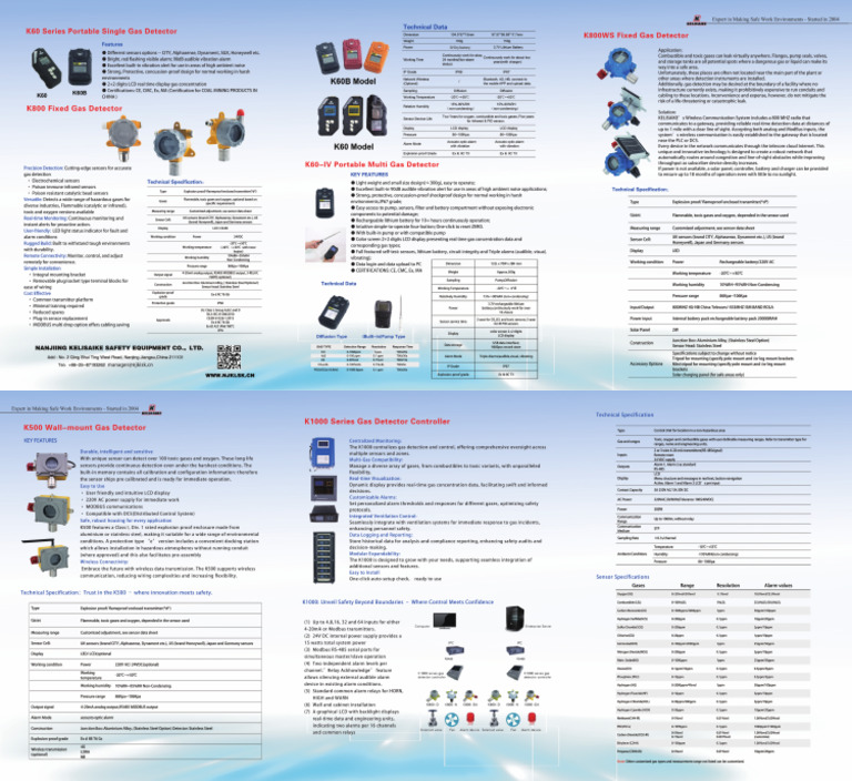k800 k60 Gas Monitor | PDF