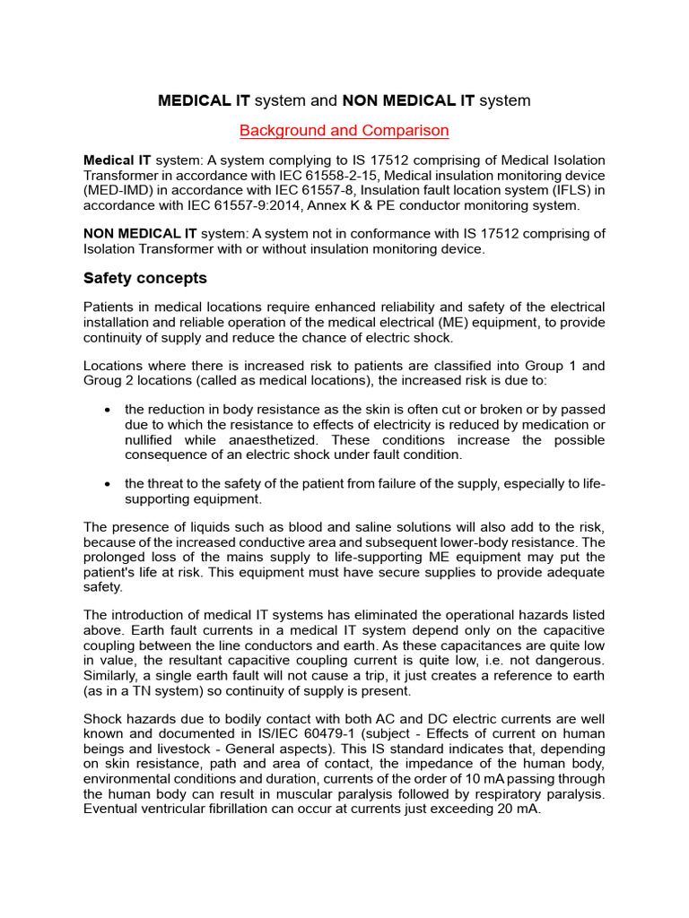 Medical vs Non-Medical IT Systems | PDF | Transformer | Power (Physics)