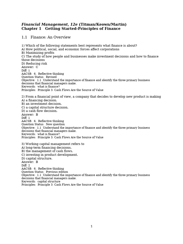 Titman TB Chapter 1 | PDF | Partnership | Limited Partnership