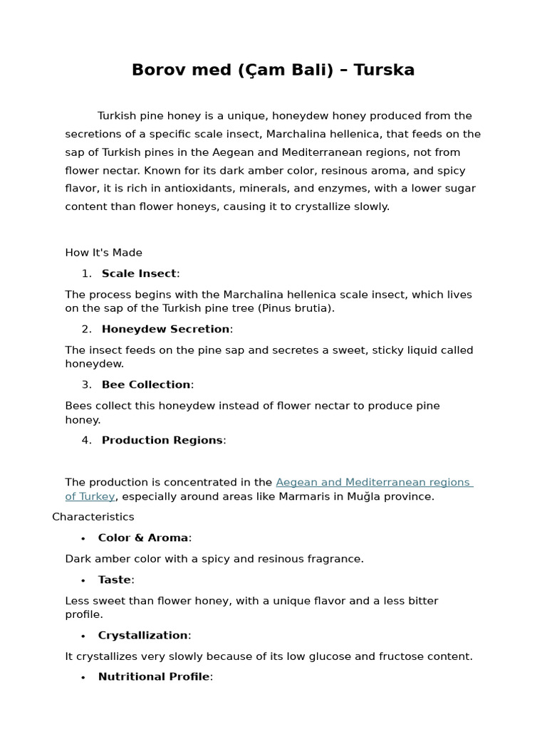 Borov Med Turski | PDF