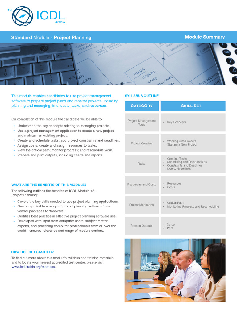 Datasheet ICDL Project Planning English | PDF | Project Management ...