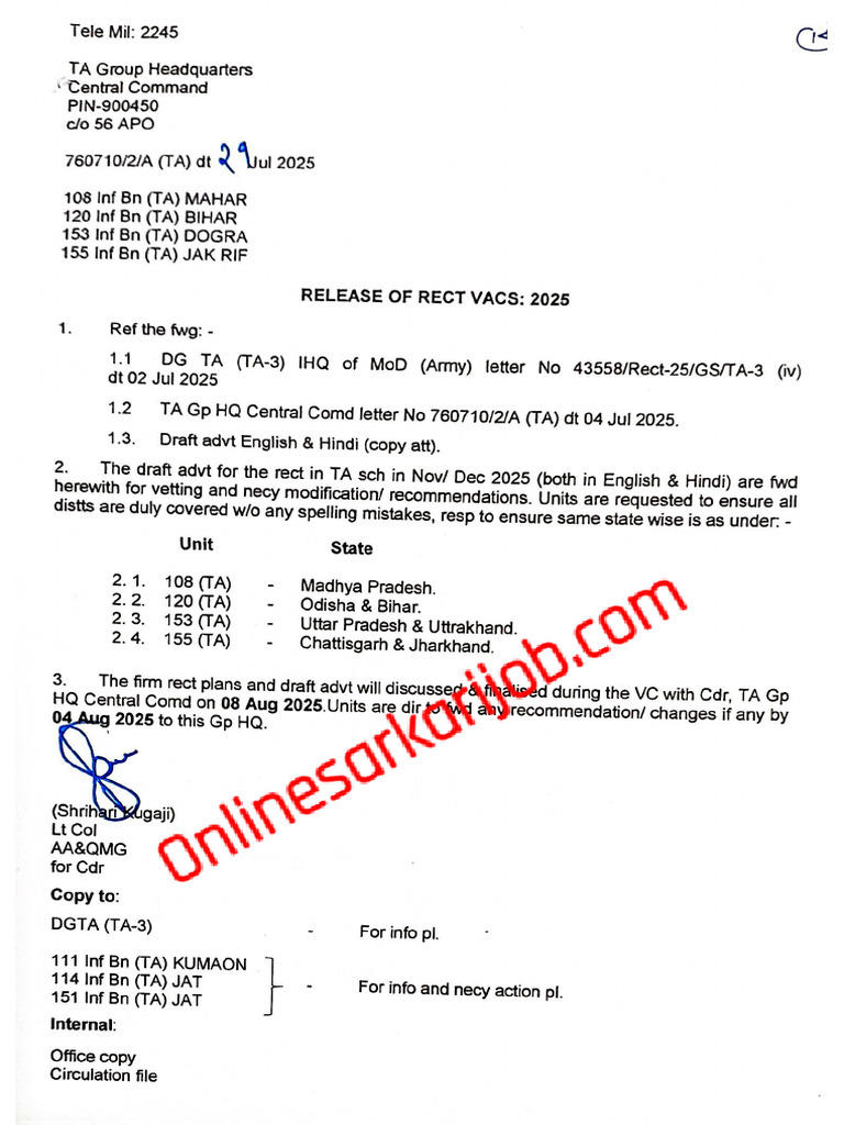TA Army Notification PDF 2025 Zone 2 | PDF
