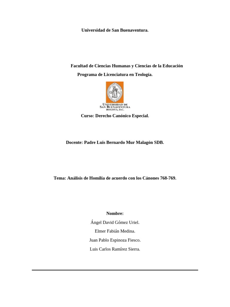Análisis de Homilía y Derecho Canónico | PDF | Jesús | Pecado
