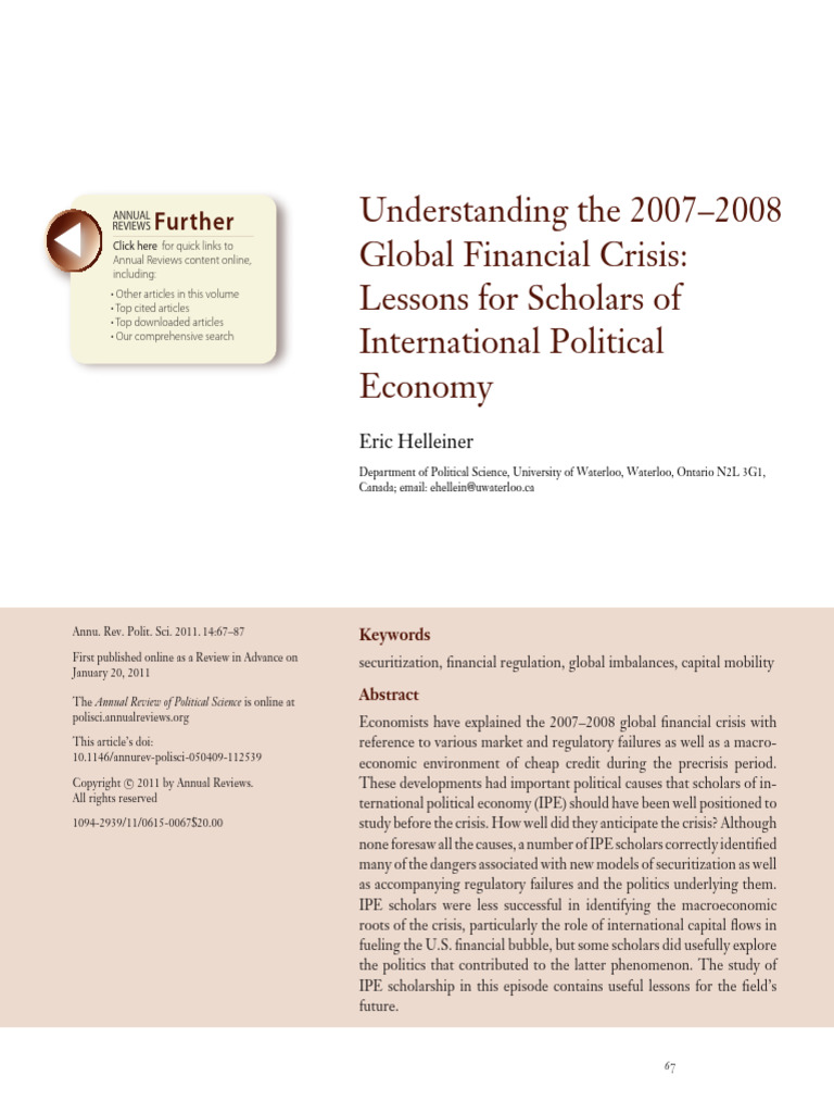 Helleiner, E. (2011) - Understanding The 2007-2008 Global Financial ...