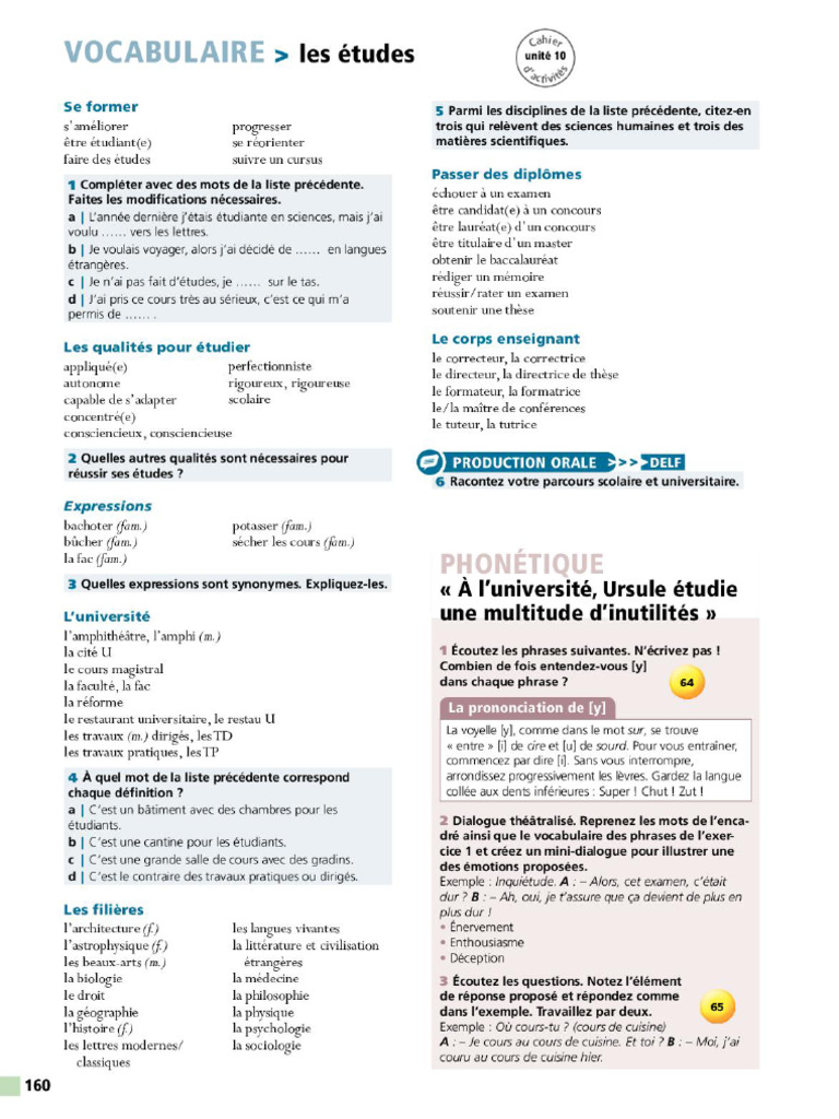Vocabulaire - Les Études | PDF