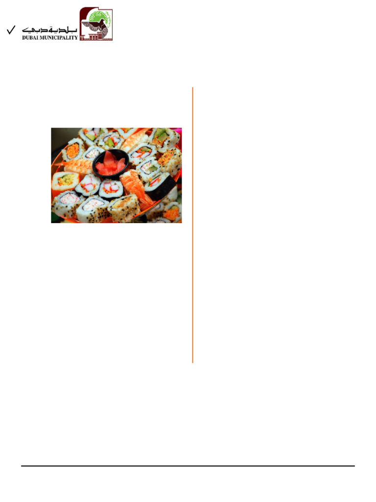 Sushi Food Safety Guidelines in Dubai | PDF | Sushi | Thermometer
