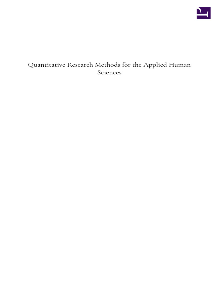 Quantitative Research Methods For The Applied Human Sciences 1721143626 ...