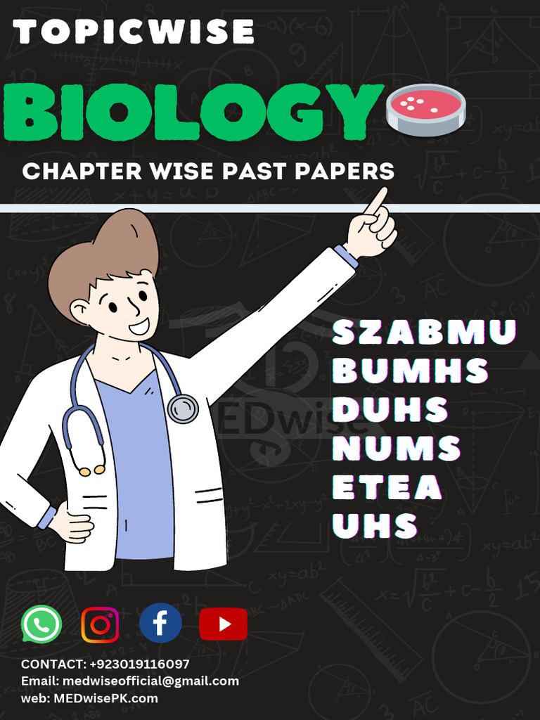 Biology Mdcat Past Papers Booklet@Medwisepk | PDF