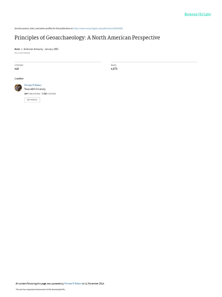Principles of Geo Archaeology 036 | PDF
