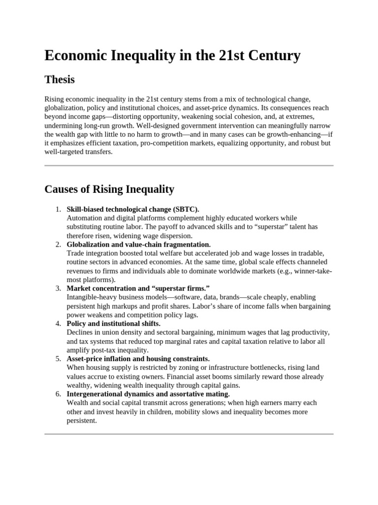 Economic Inequality in The 21st Century | PDF | Economic Inequality ...