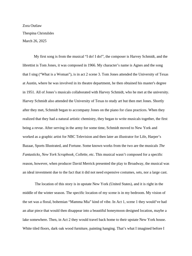 Dramatic Song Interpretation Paper | PDF | Musical Theatre