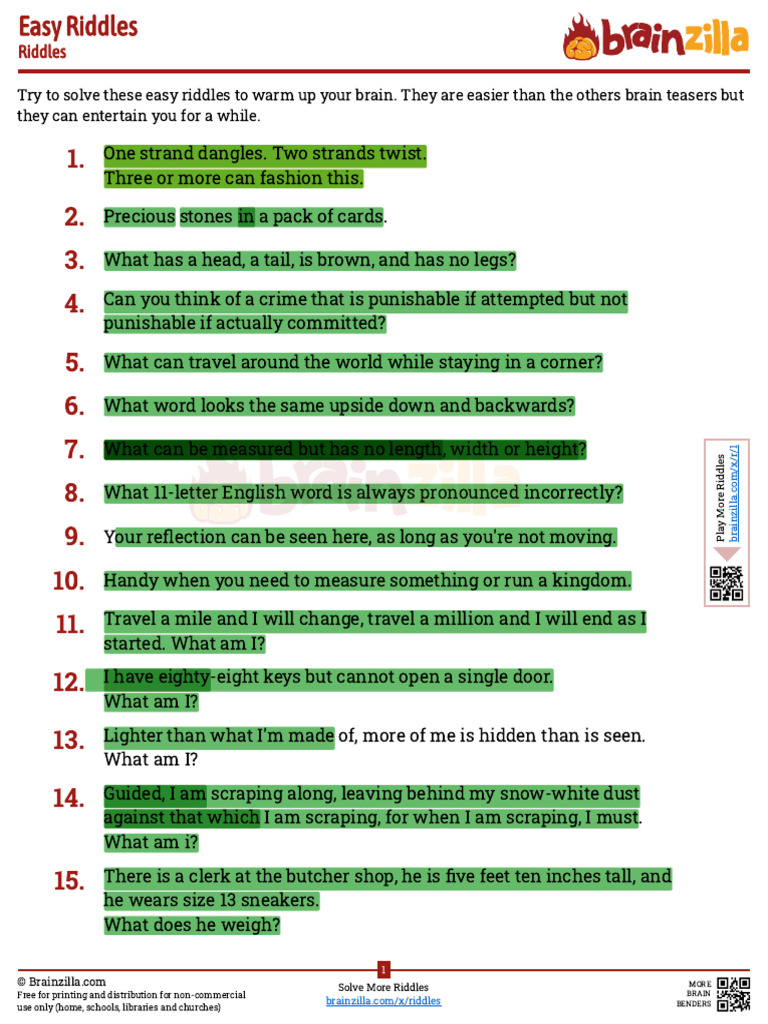 Easy Riddles | PDF