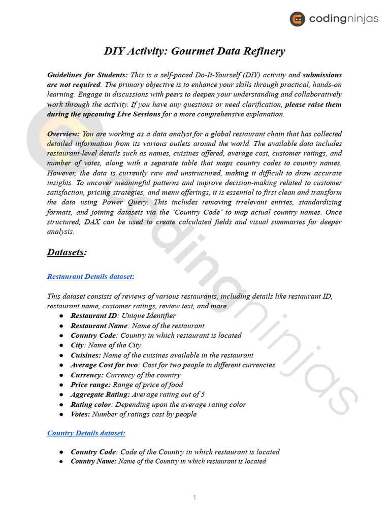 DIY Data Refinery for Restaurant Analysis | PDF | Data | Information ...