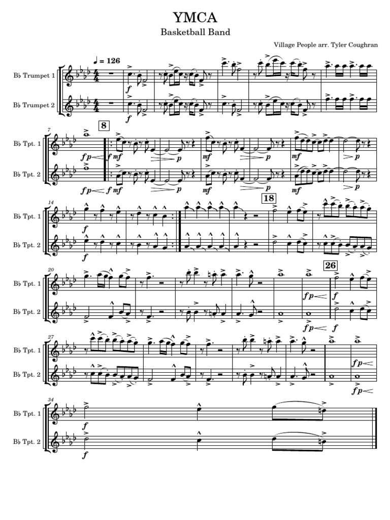 YMCA - Village People YMCA For Pep Band | PDF