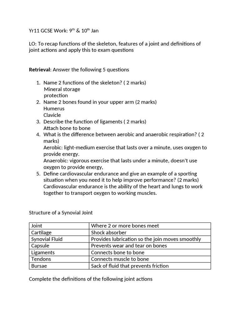 Yr11 GCSE Work Week 1 | PDF