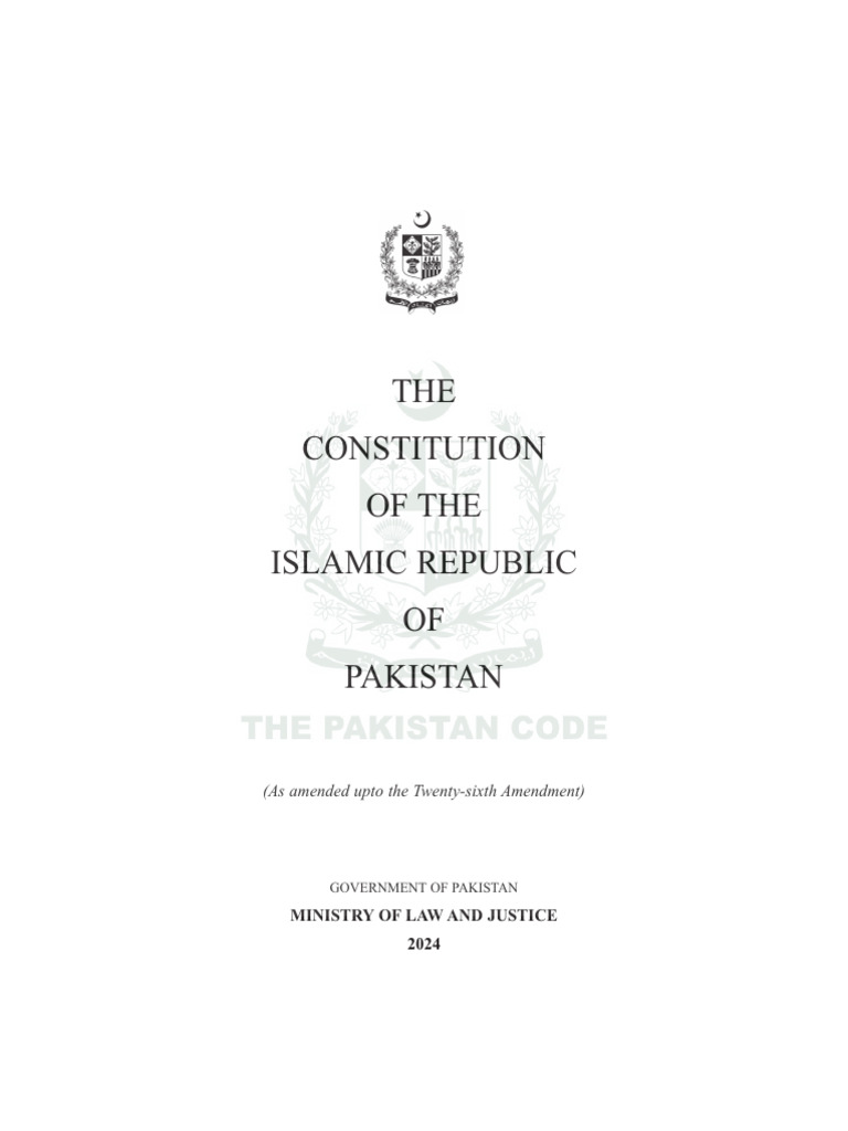 Updated Constitution of Pakistan 2024 | PDF | Parliament Of Pakistan ...
