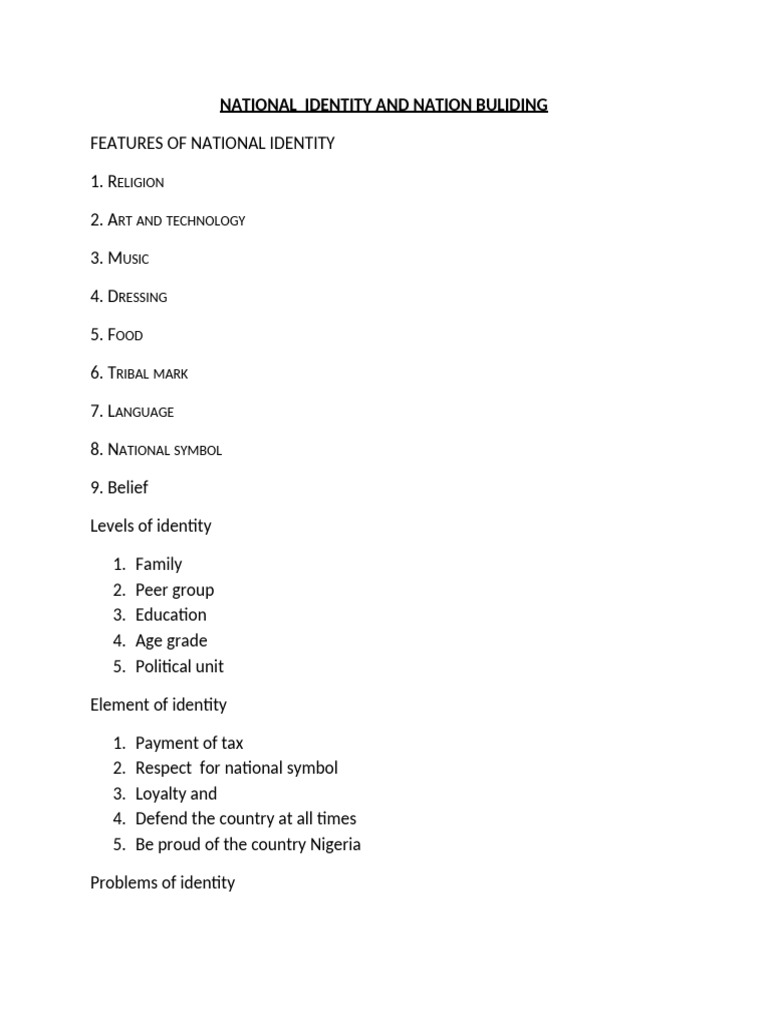 National Identity and Nation Building in Nigeria | PDF