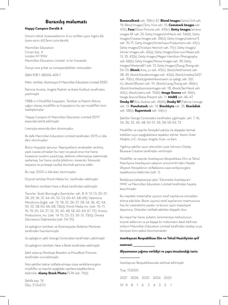 Buraxılış Məlumatı: SB4 - Cover - Indd 6 | PDF