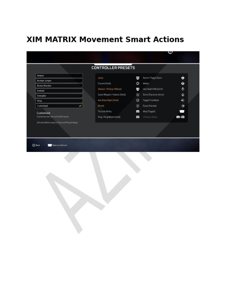 XIM MATRIX Smart Actions Guide | PDF