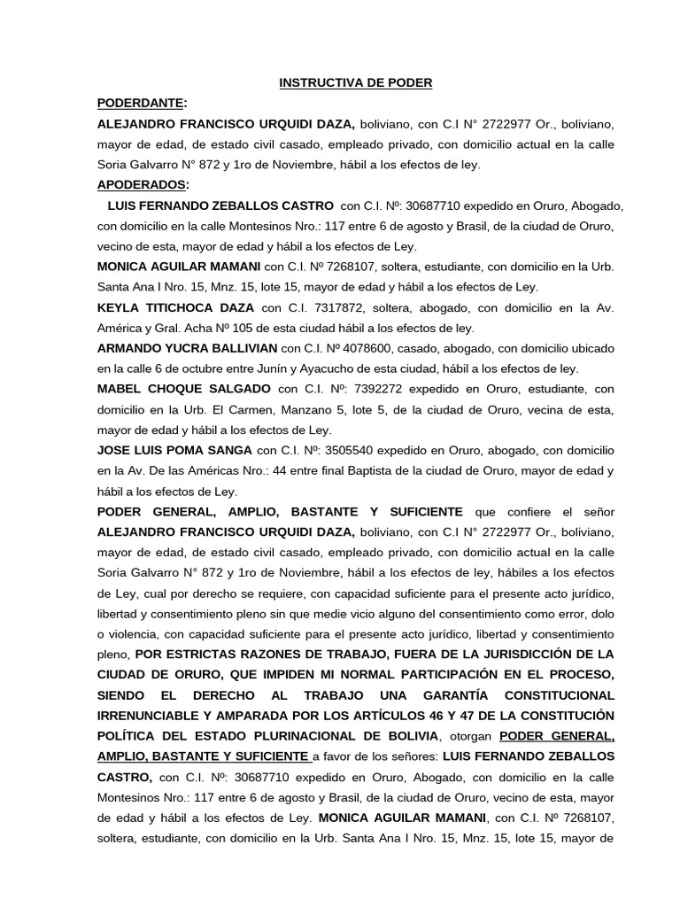 Poder Alejandro 2025 | PDF | Demanda judicial | Judicaturas