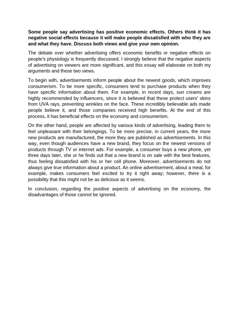 Advertising's Economic Benefits vs. Social Costs | PDF