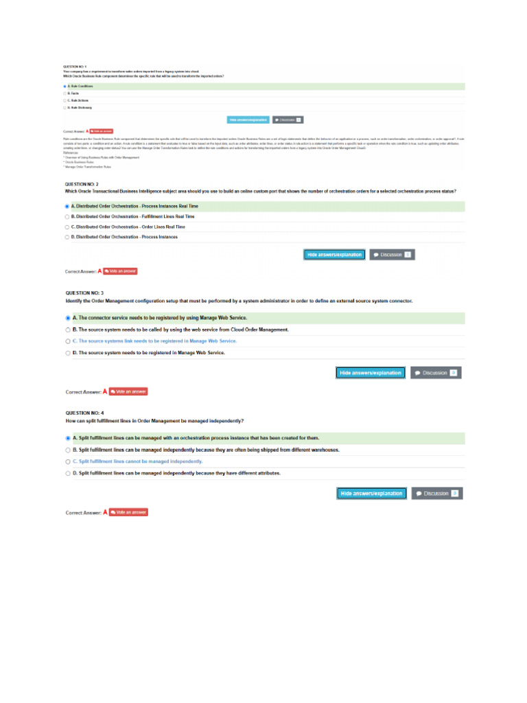 Questions and Answers To Prepare For Certification in Fusion Order ...