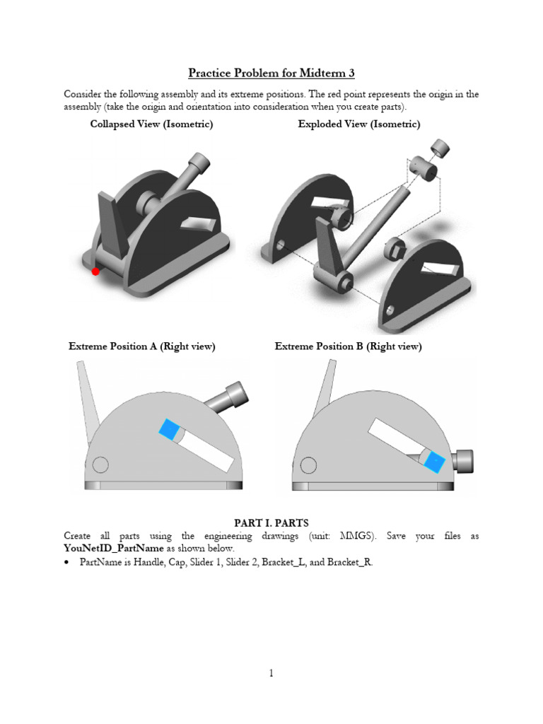 CAD Practice Problem Midterm 3 | PDF