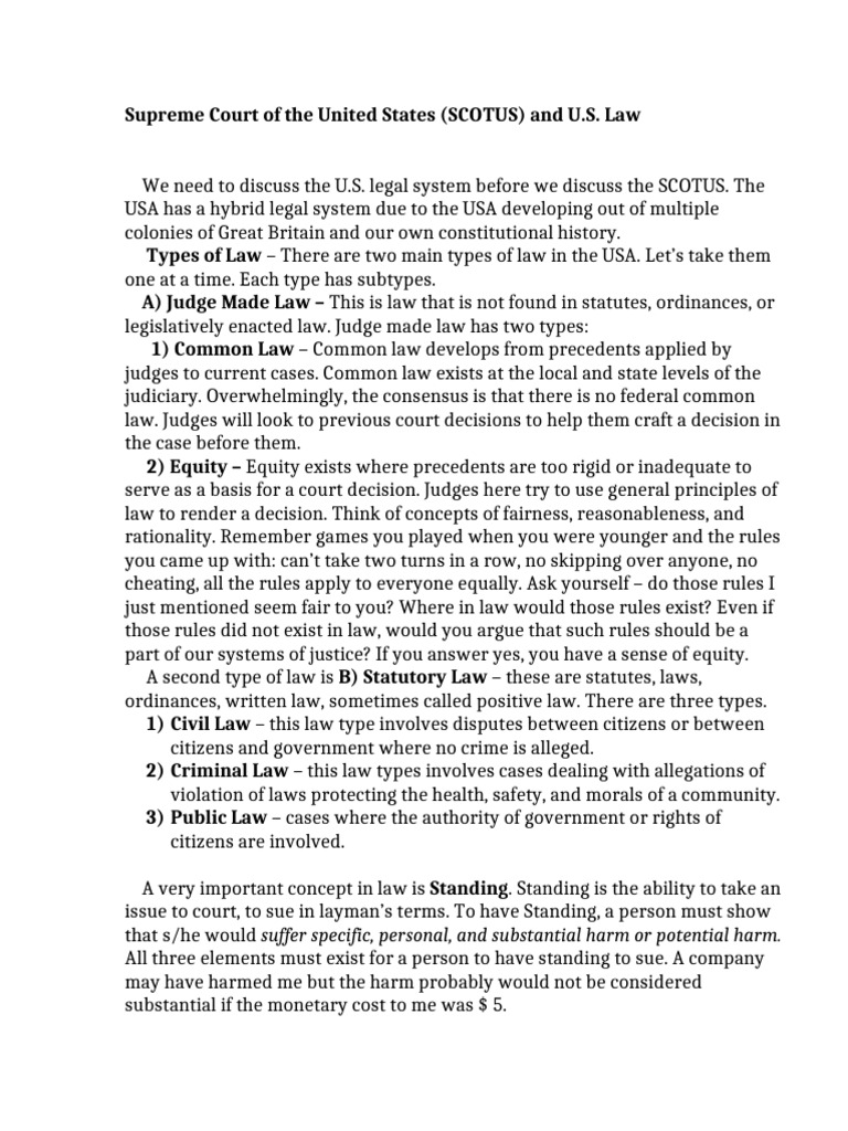Understanding SCOTUS and U.S. Law | PDF | Supreme Court Of The United ...