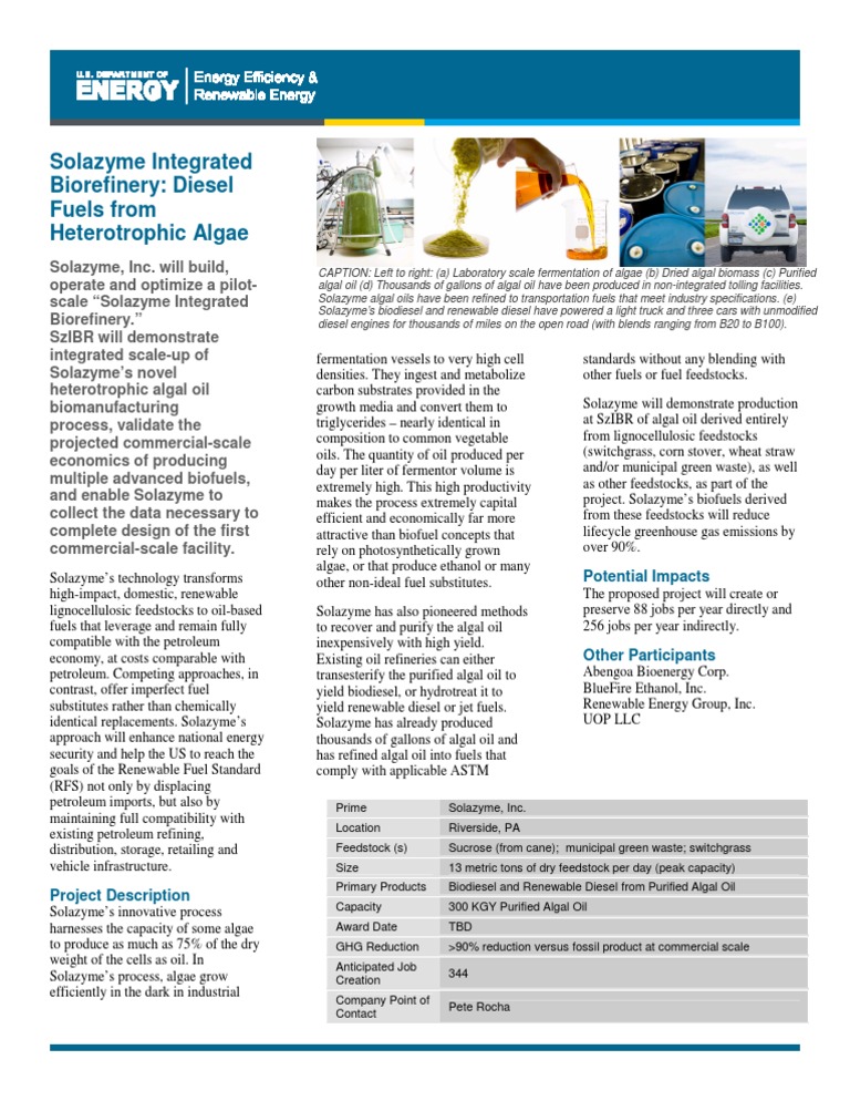 Ibr Arra Solazyme | PDF | Algae Fuel | Biofuel