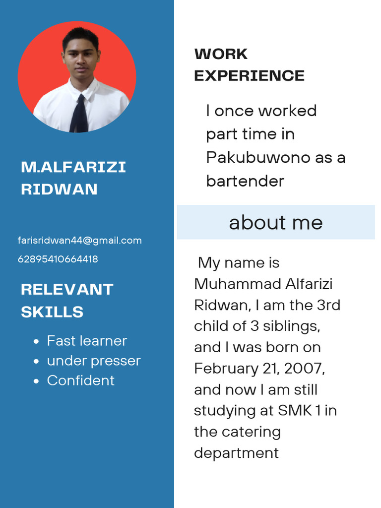 Blue Light Blue Color Blocks Flight Attendant CV | PDF | Flight Attendant
