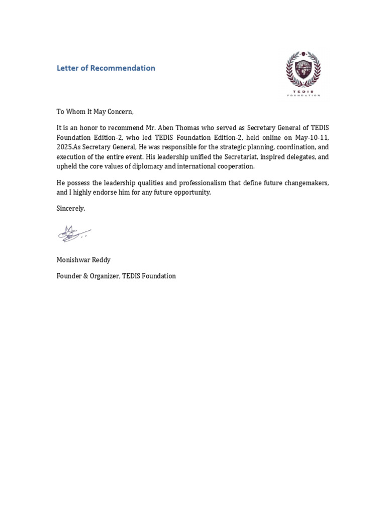 Secretary General Tedis | PDF
