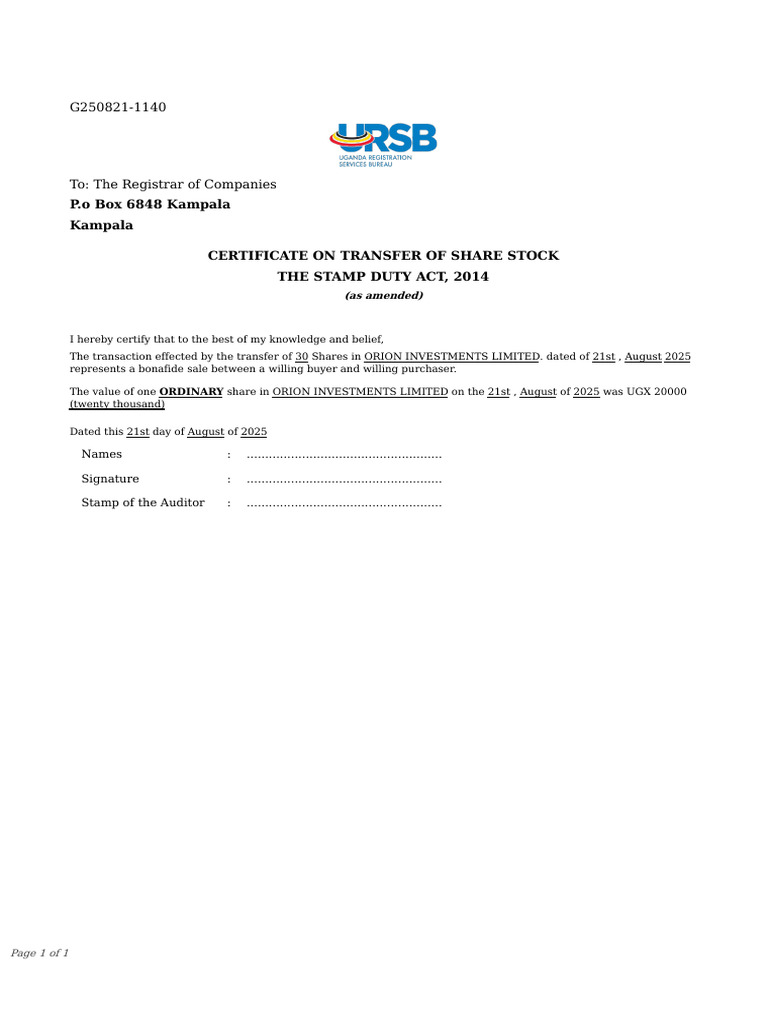 Share Valuation Report | PDF