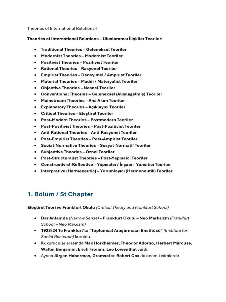 Theories of International Relations-II | PDF