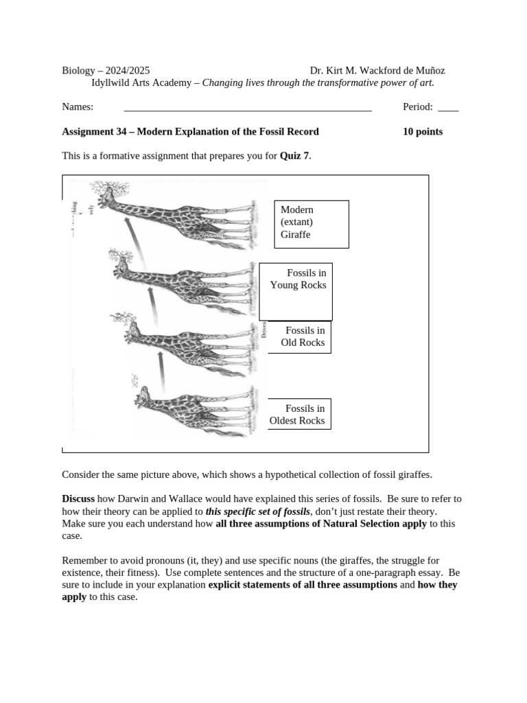 Assignment 34 - Modern Explanation of The Fossil Record 10 Points Quiz ...