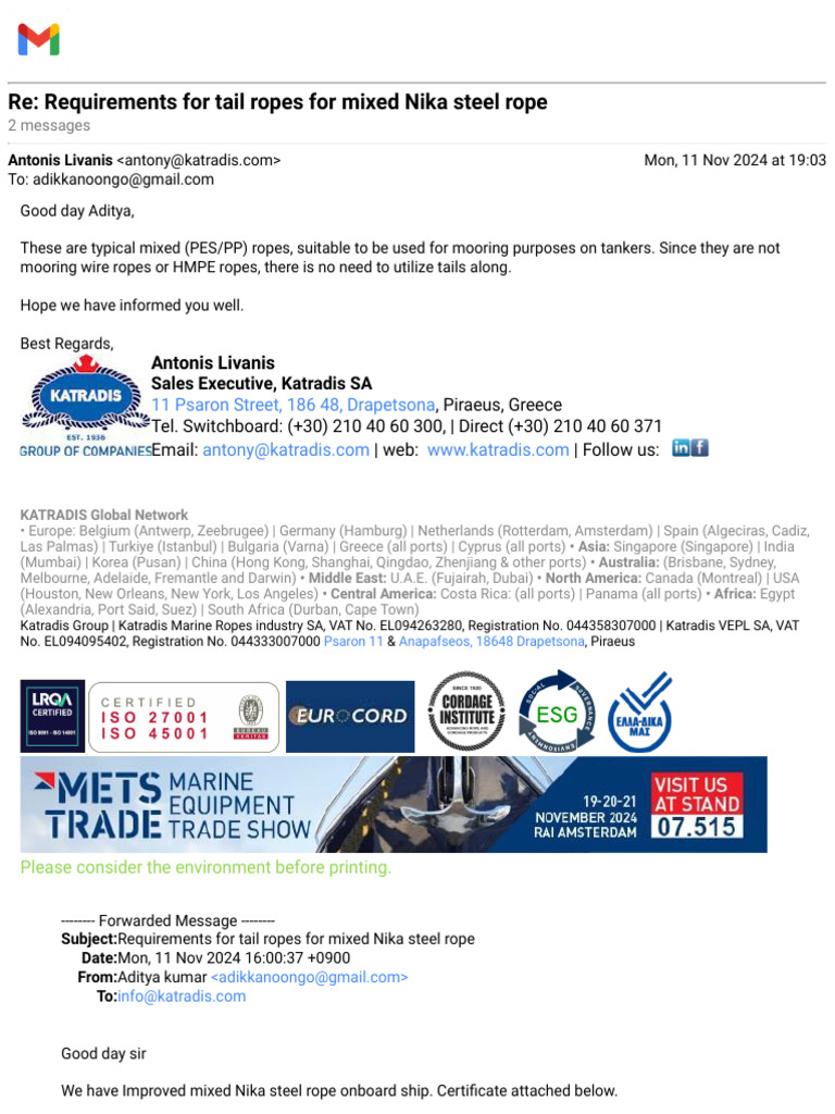 Gmail - Re - Requirements For Tail Ropes For Mixed Nika Steel Rope ...