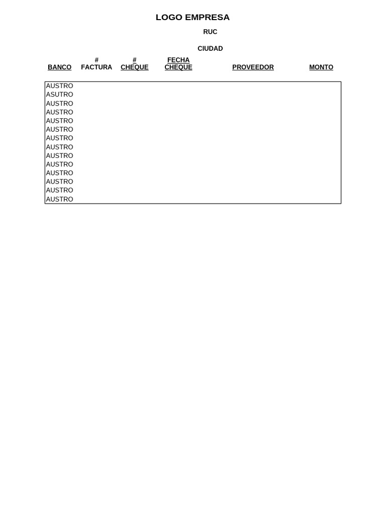 Formato de Entrega de Cheques | PDF