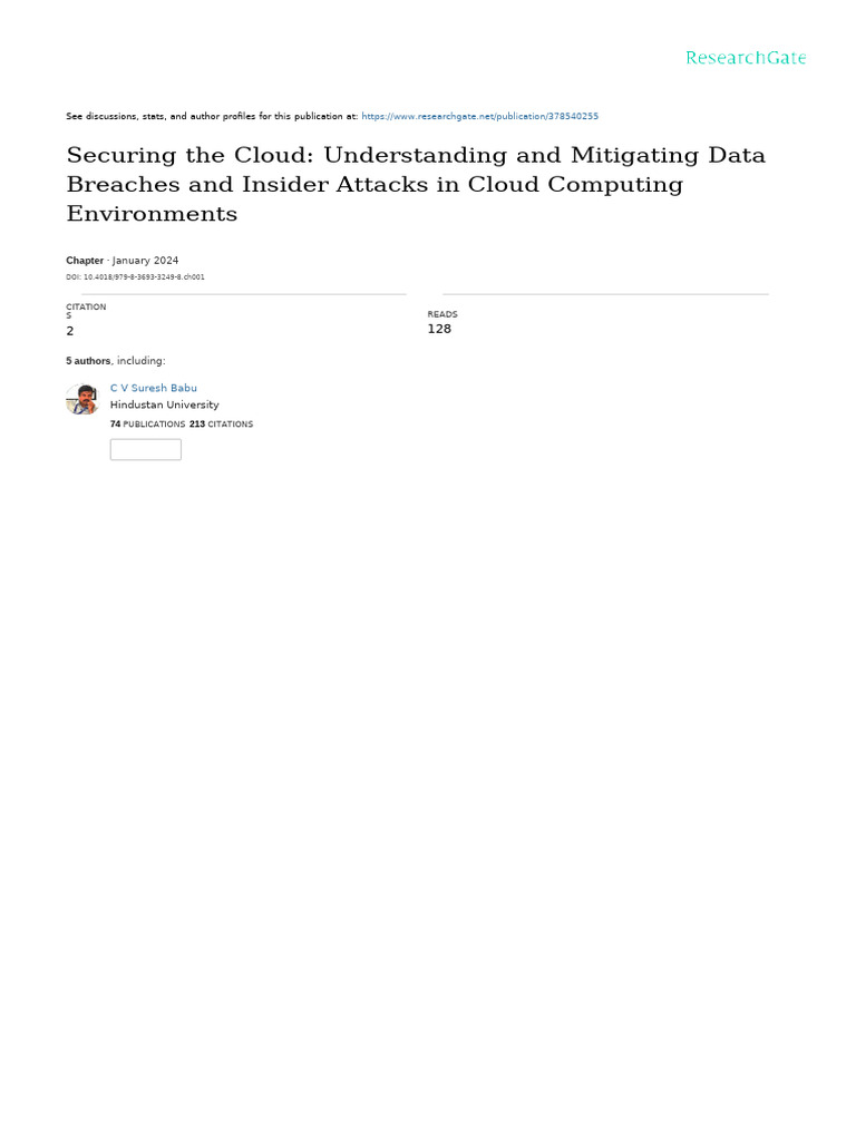 Securing The Cloud Understanding and Mitigating Data Breaches and ...