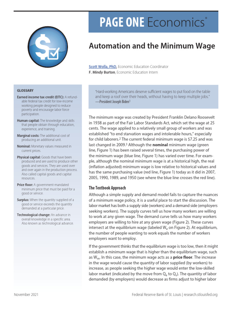 Automation and The Minimum Wage SE Full | PDF | Minimum Wage | Labour ...