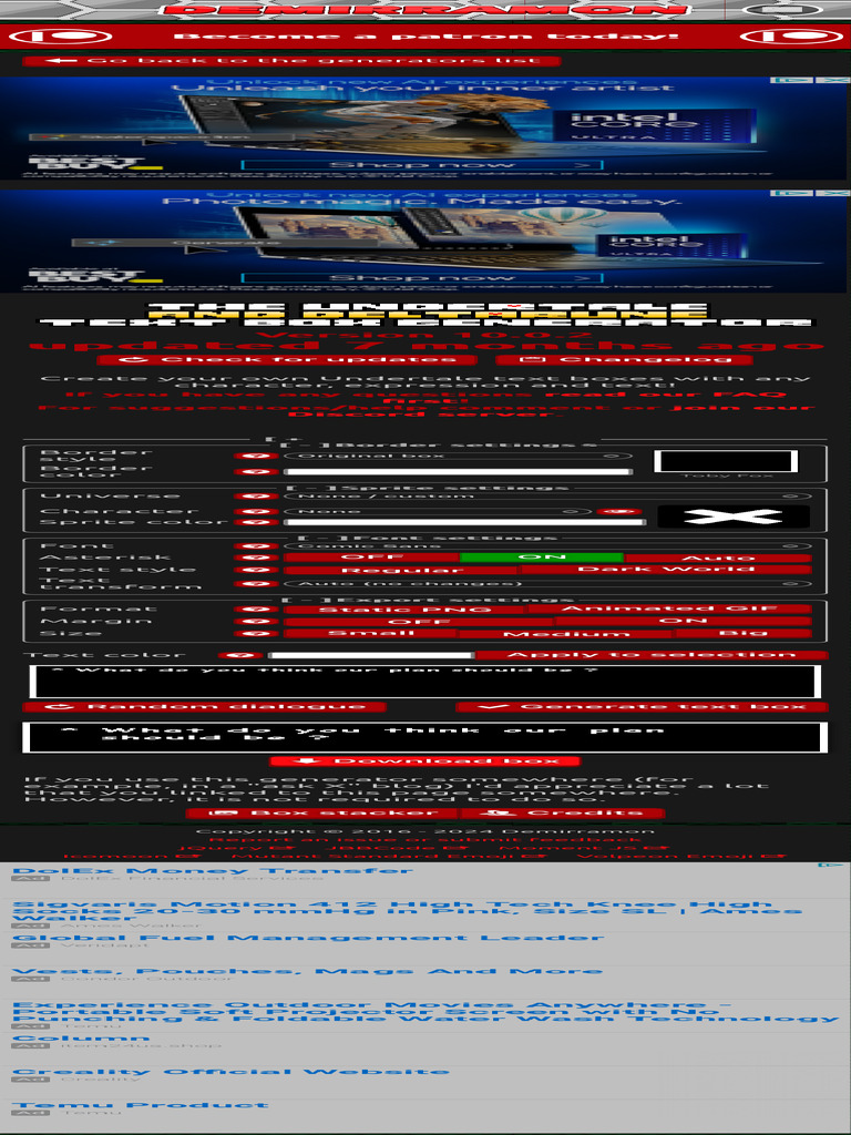 Undertale Text Box Generator 10.0.2 | PDF