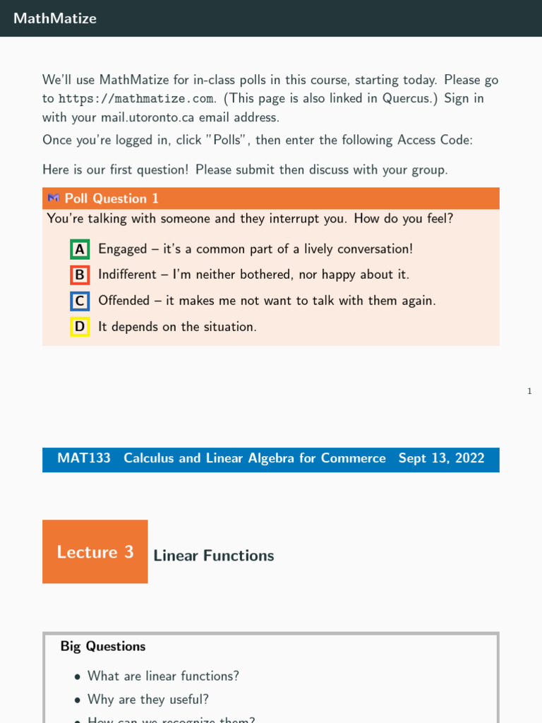 3 Linear Functions 0101 | PDF | Derivative | Function (Mathematics)